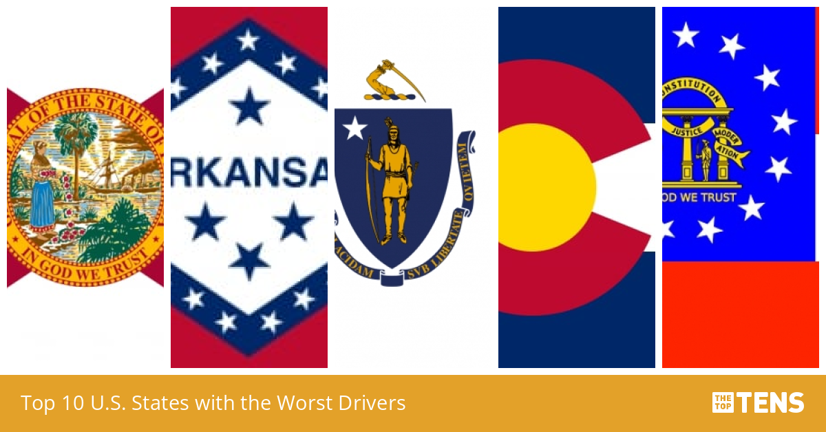 Top 10 U.S. States with the Worst Drivers