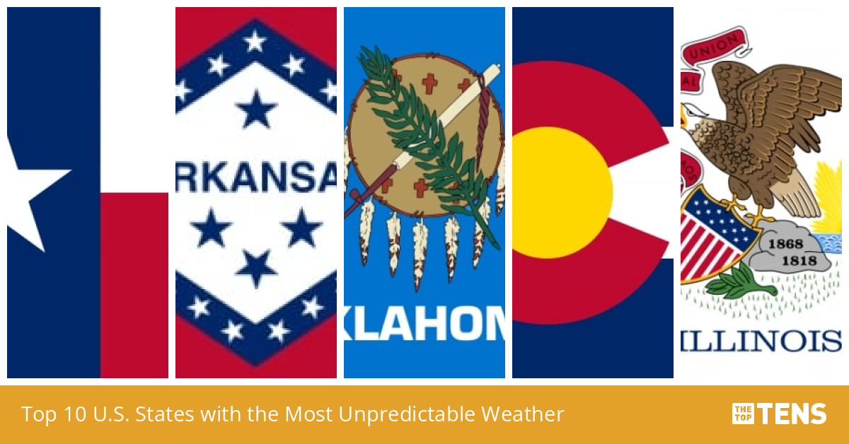 Top 10 U.S. States with the Most Unpredictable Weather